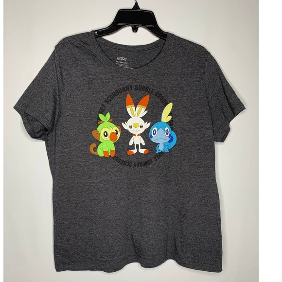 Pokemon | Tops | Pokemon Shirt Adult Women 3xl Heather Gray Scorbunny ...